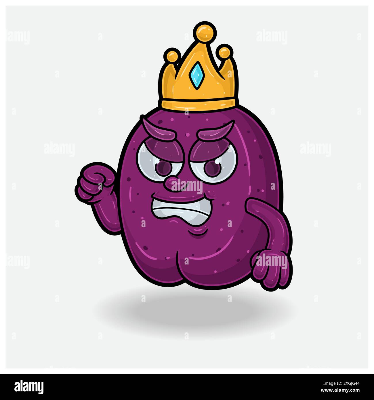 Plum Fruit With Angry expression. Mascot cartoon character for flavor ...