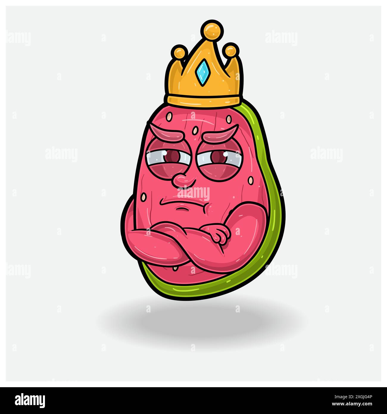 Guava Fruit With Jealous expression. Mascot cartoon character for ...