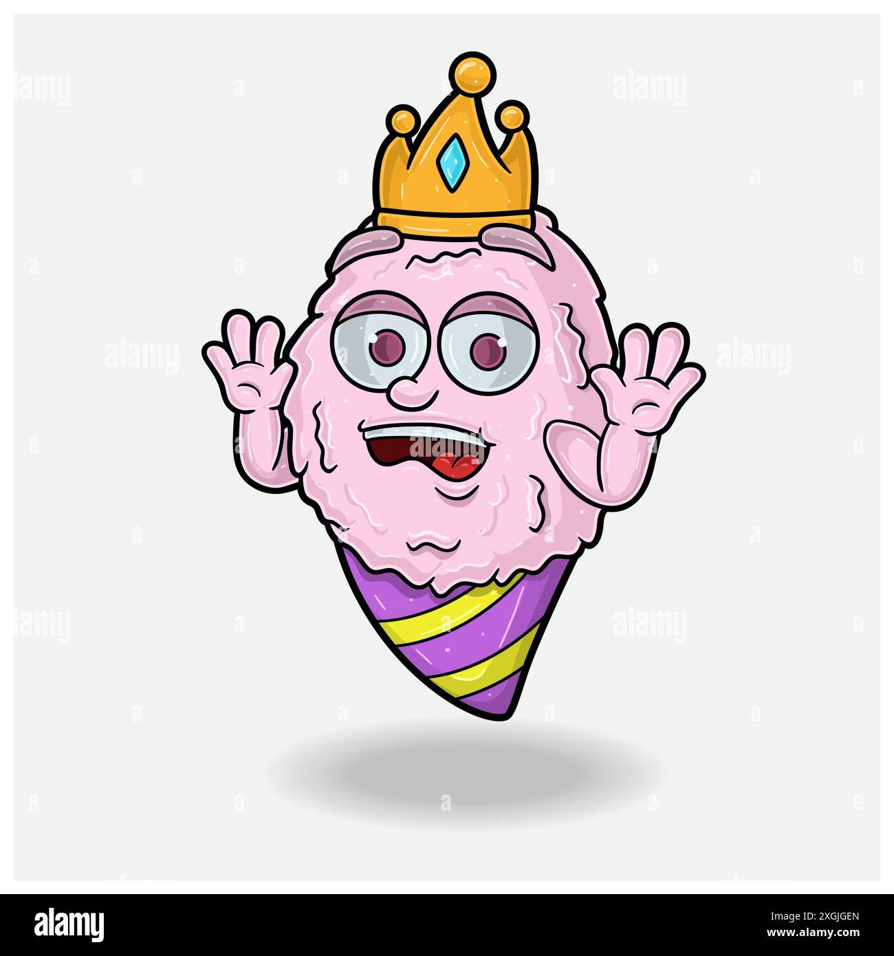 Cotton Candy Mascot Character Cartoon With Shocked expression. For ...