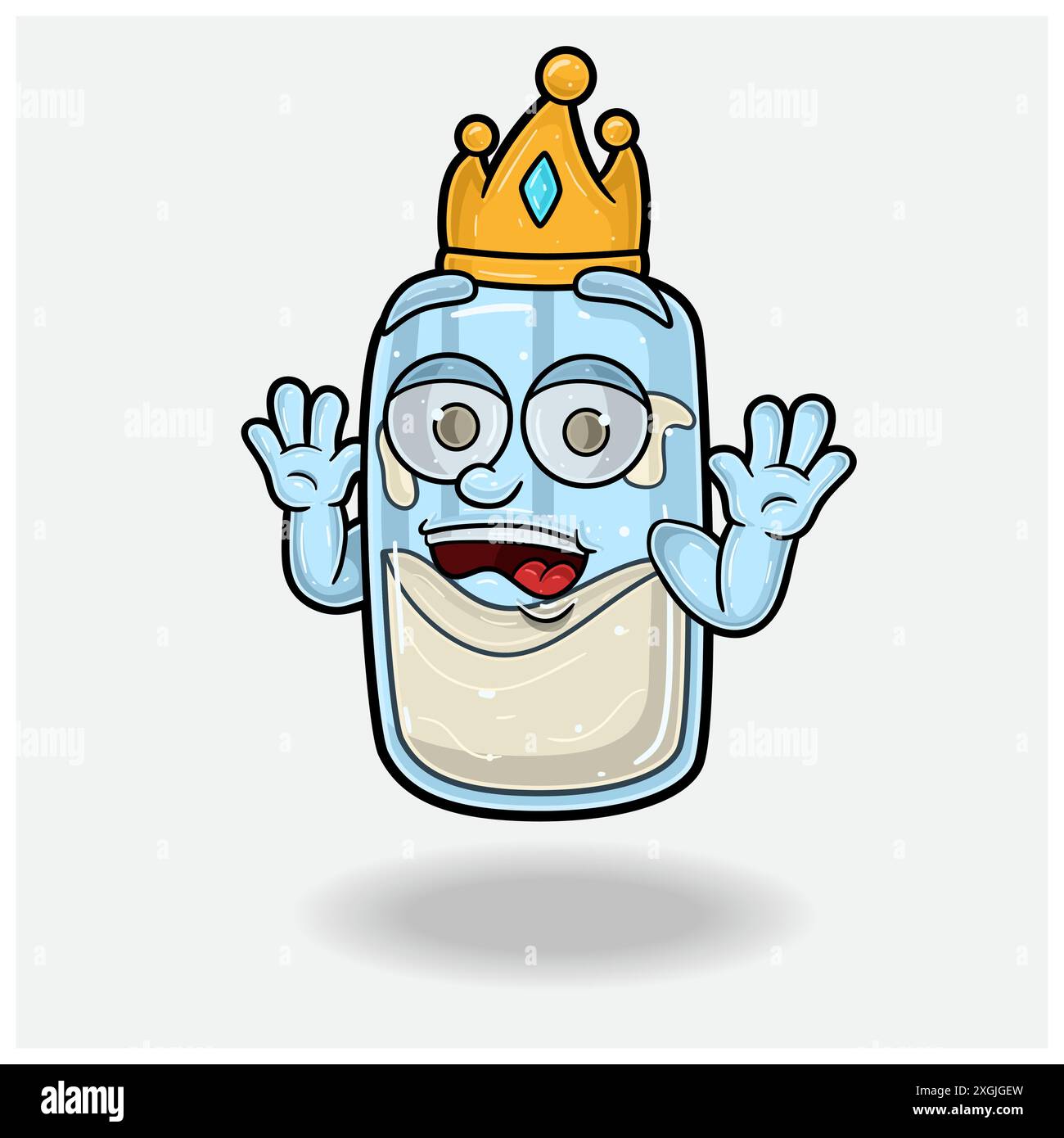 Milk Mascot Character Cartoon With Shocked expression. For brand, label ...