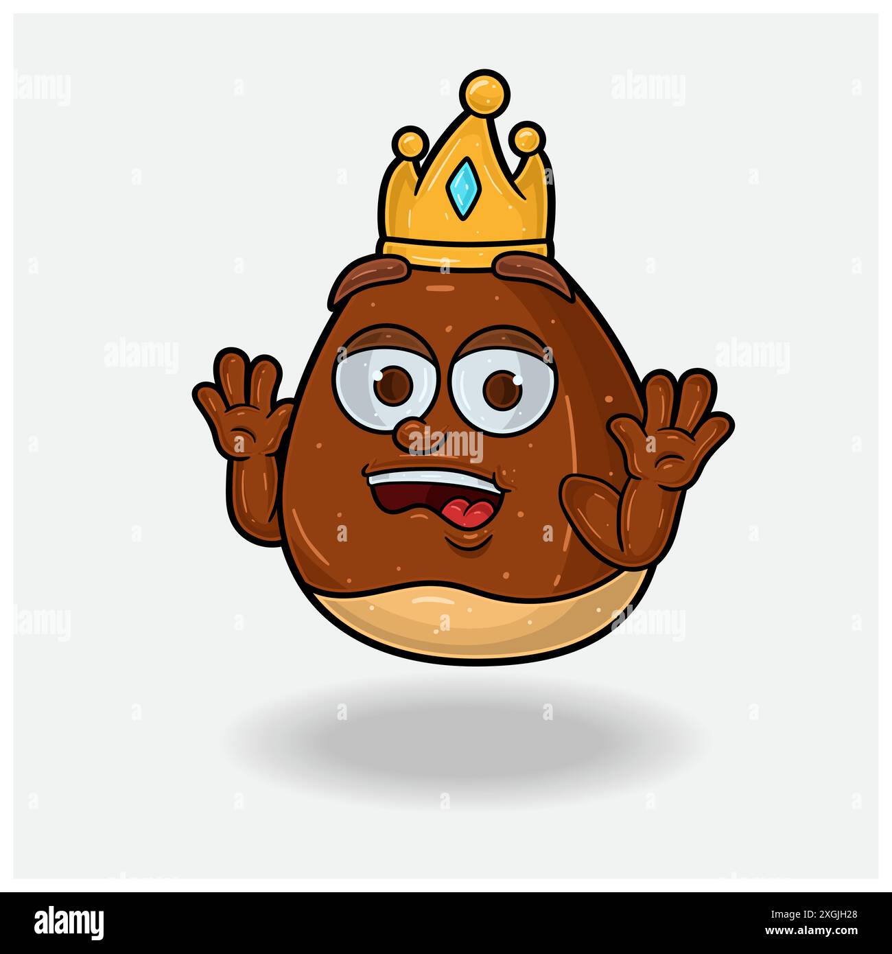 Chestnut Mascot Character Cartoon With Shocked expression. For brand ...