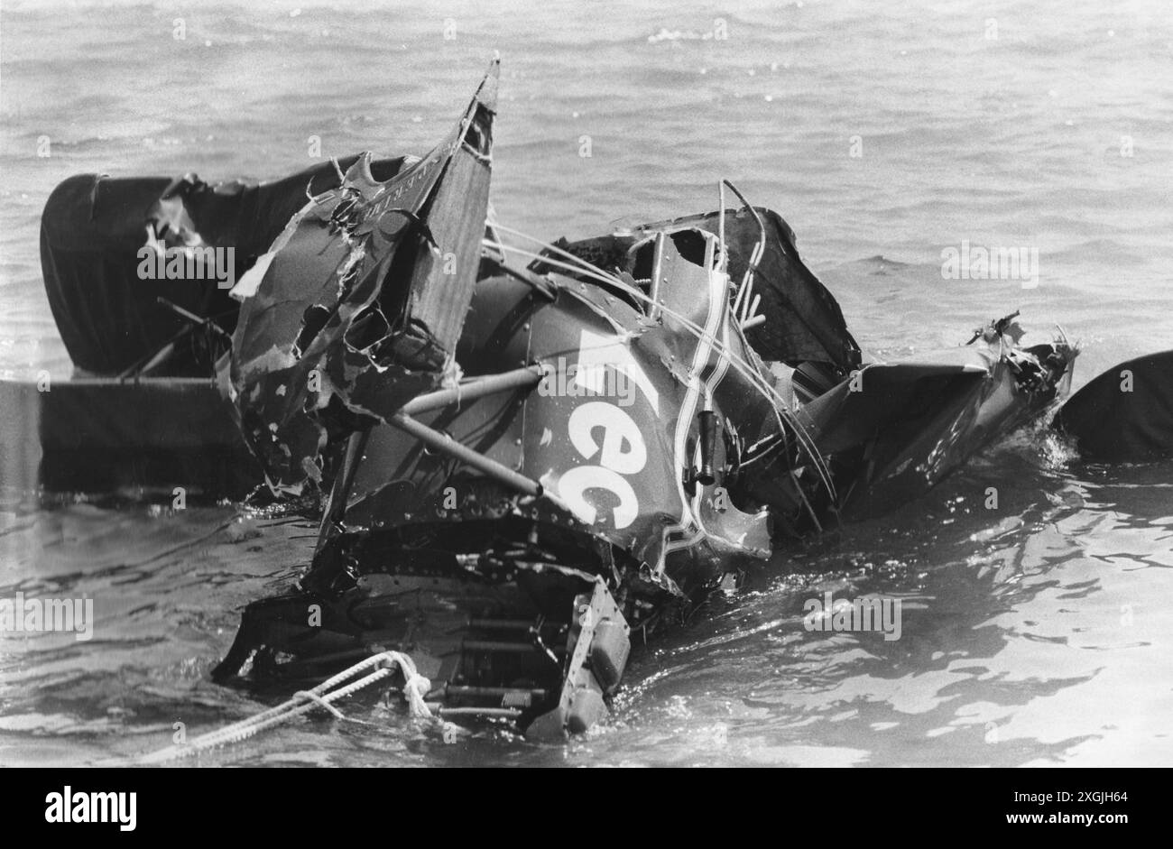 DAVID PURLEY KILLED IN AIR CRASH. THE WRECKAGE OF RACING DRIVER DAVID ...