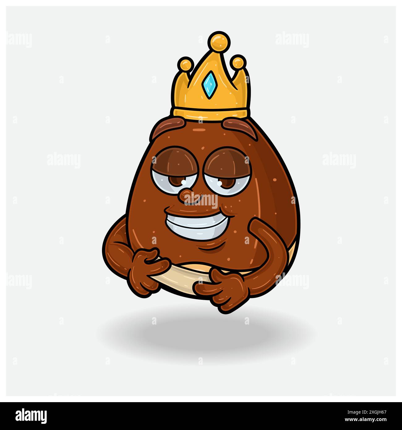 Chestnut Mascot Character Cartoon With Love struck expression. For ...
