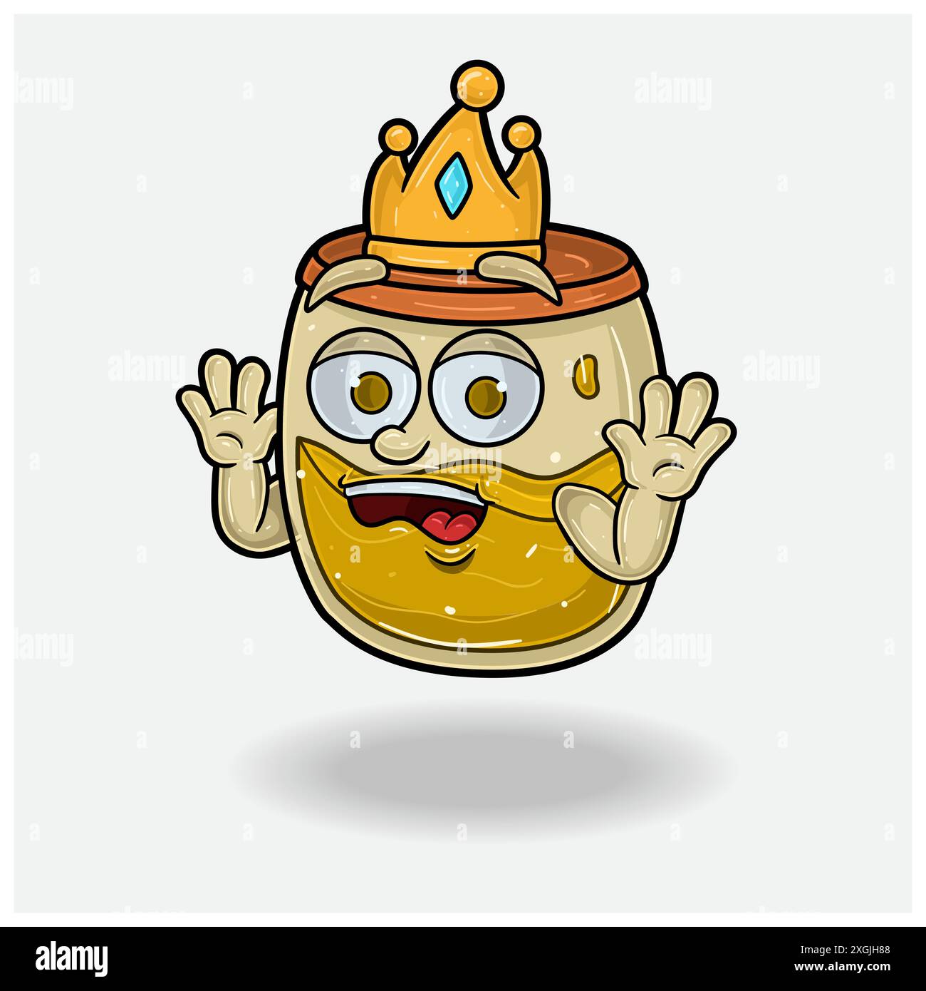 Honey Mascot Character Cartoon With Shocked expression. For brand ...