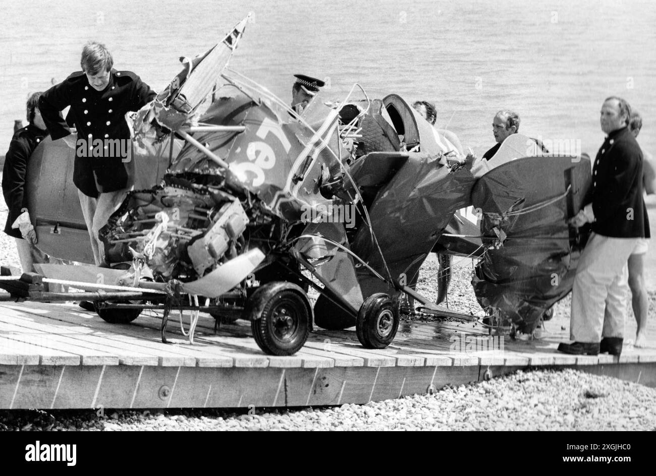 DAVID PURLEY KILLED IN AIR CRASH. THE WRECKAGE OF RACING DRIVER DAVID ...