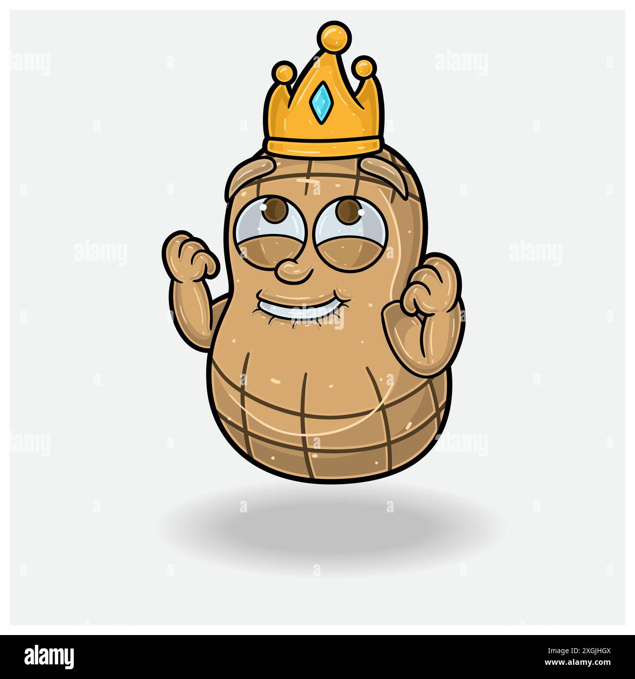 Peanut Mascot Character Cartoon With Happy expression. For brand, label ...