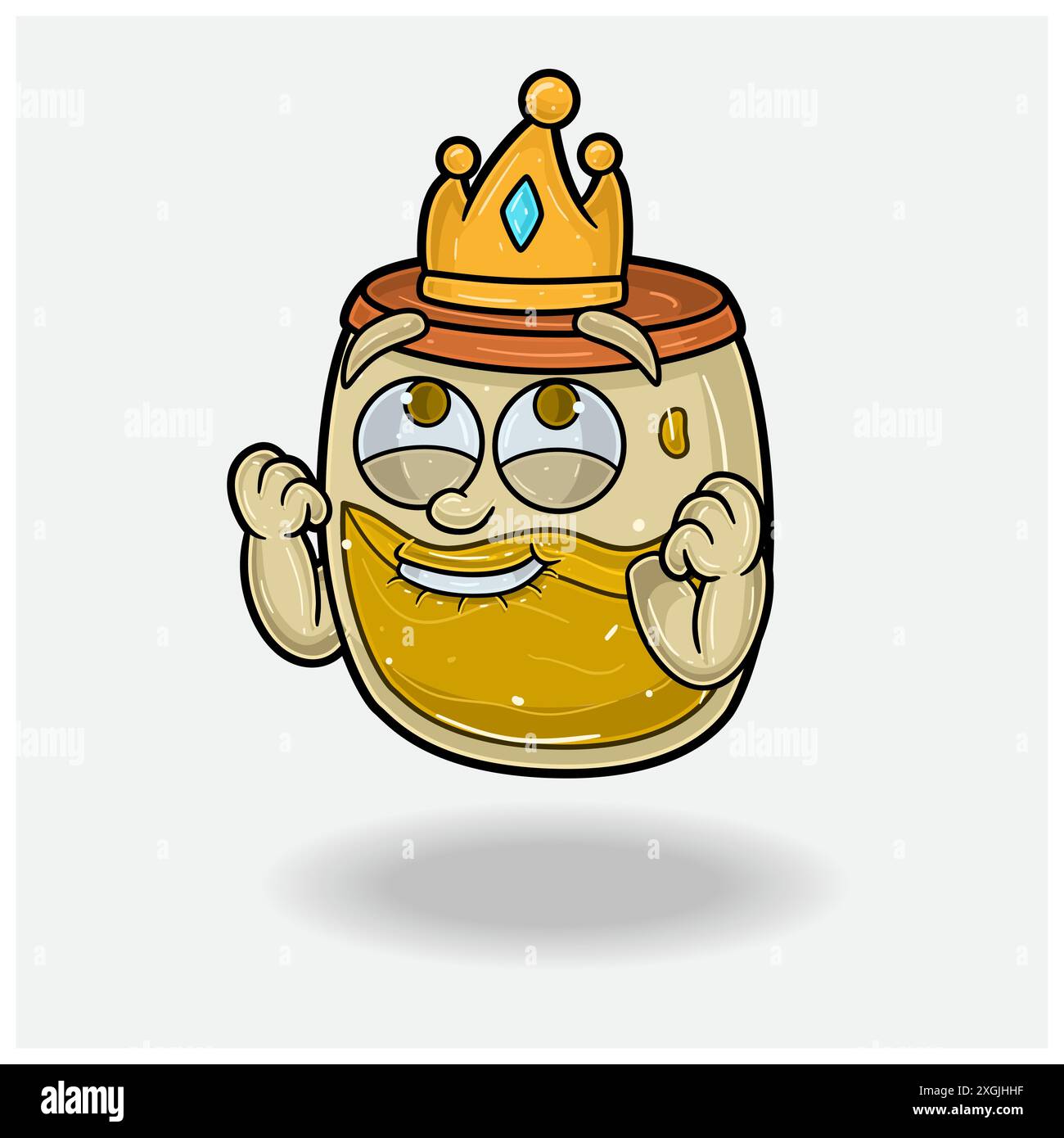 Honey Mascot Character Cartoon With Happy expression. For brand, label ...