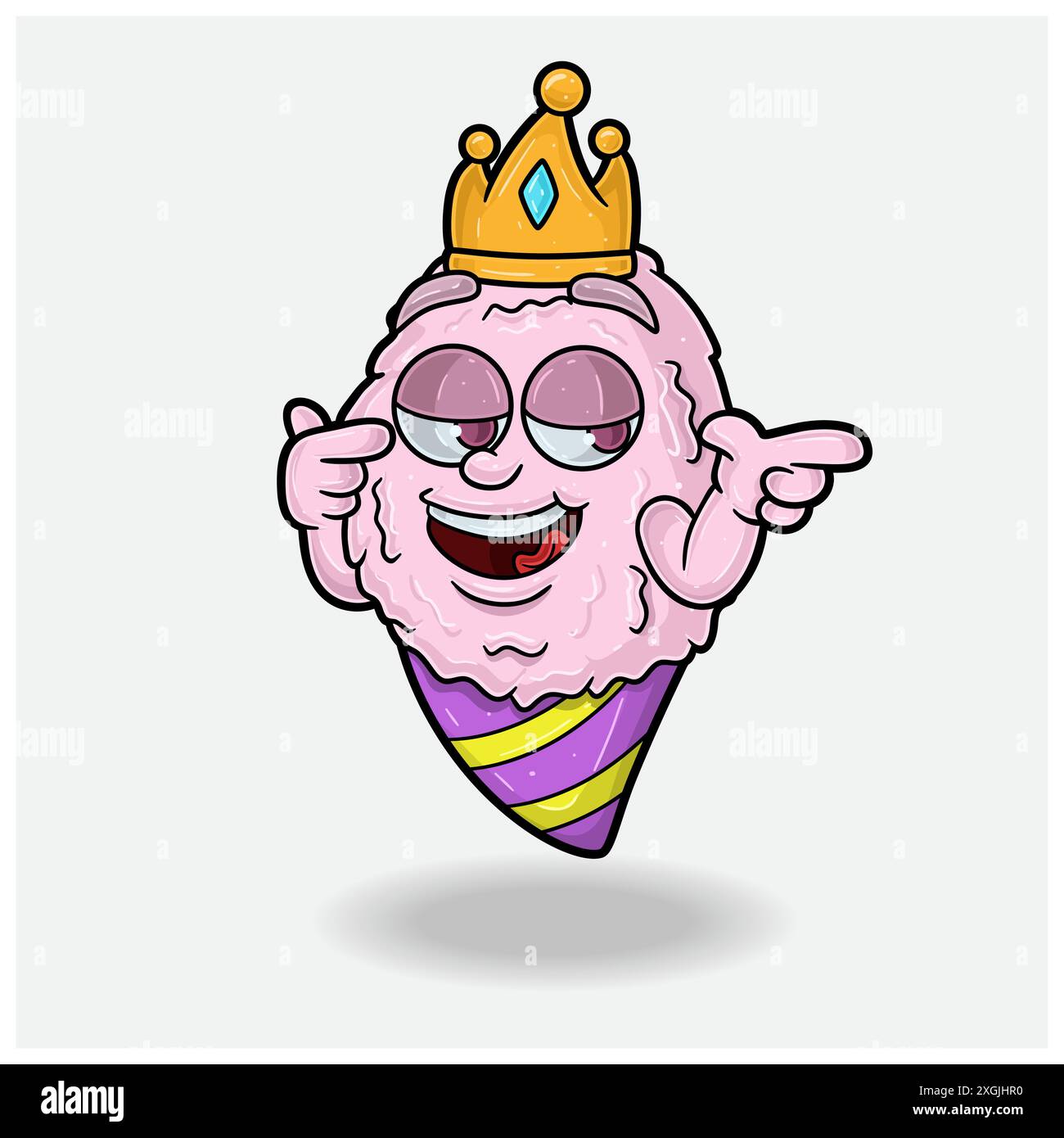 Cotton Candy Mascot Character Cartoon With Smug expression. For brand ...