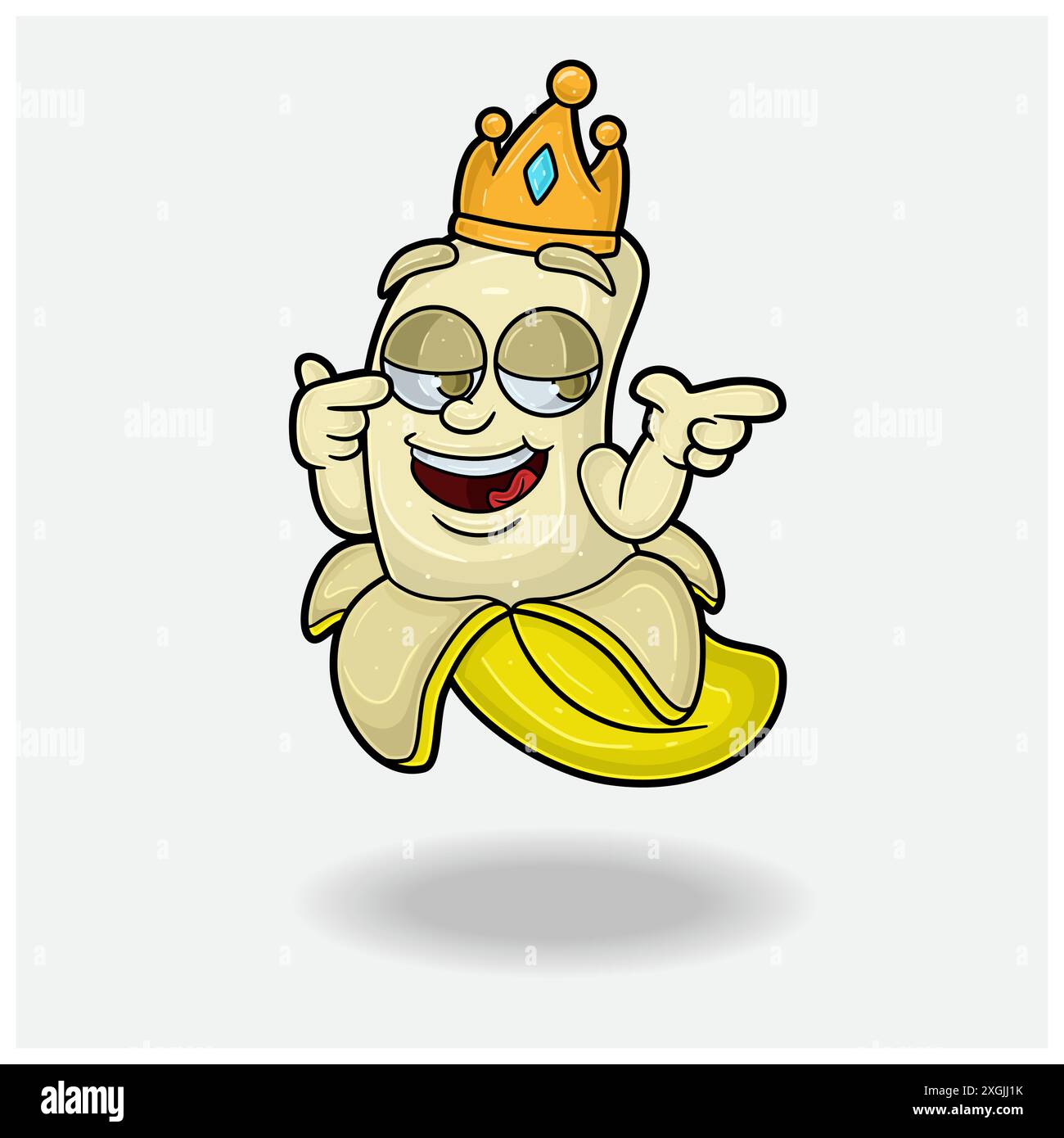 Banana Mascot Character Cartoon With Smug expression. For brand, label ...
