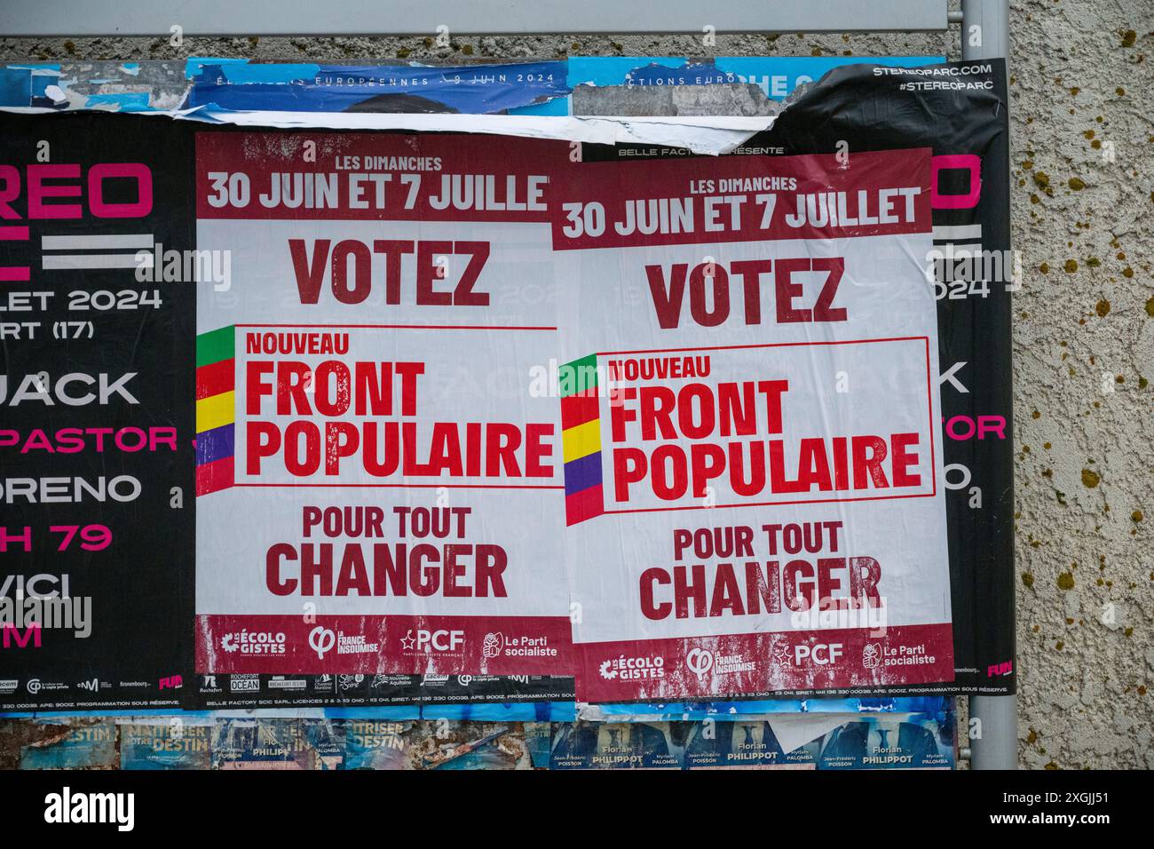 French election posters on display in France 2024 Stock Photo - Alamy