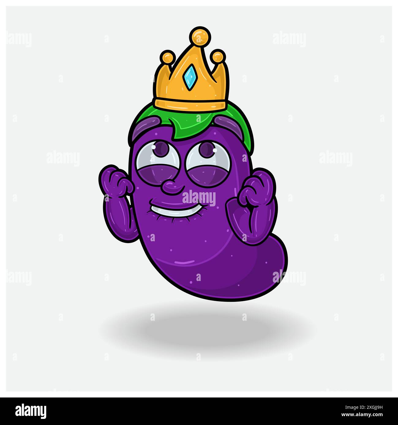 Eggplant Mascot Character Cartoon With Happy expression. For brand ...