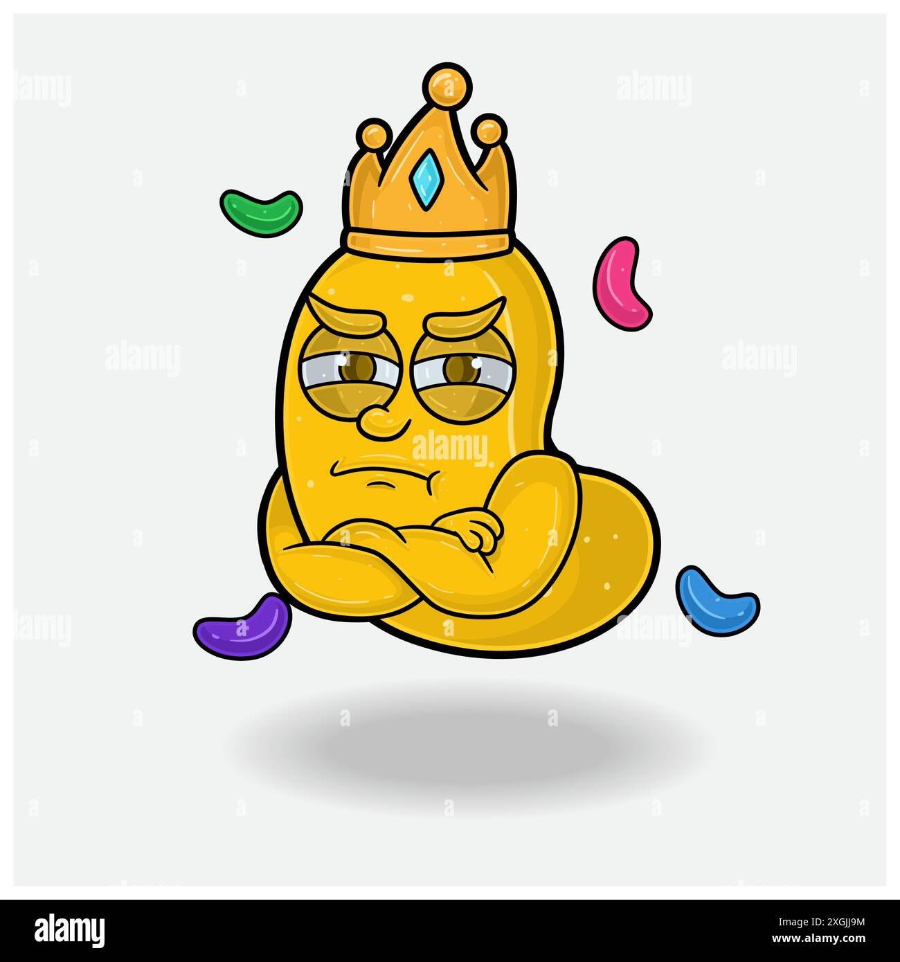 Bean Candy Mascot Character Cartoon With Jealous expression. For brand ...