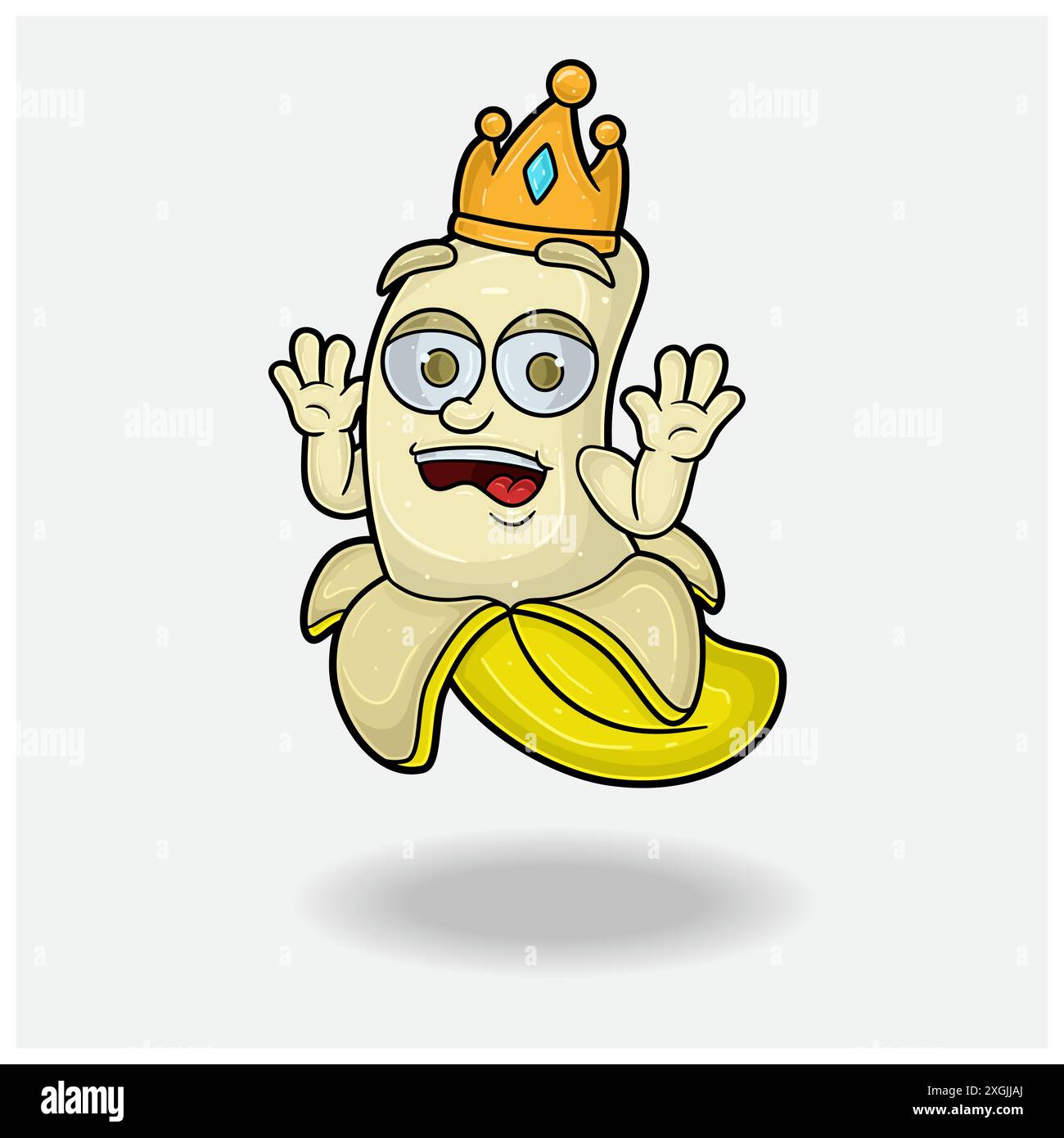 Banana Mascot Character Cartoon With Shocked expression. For brand ...