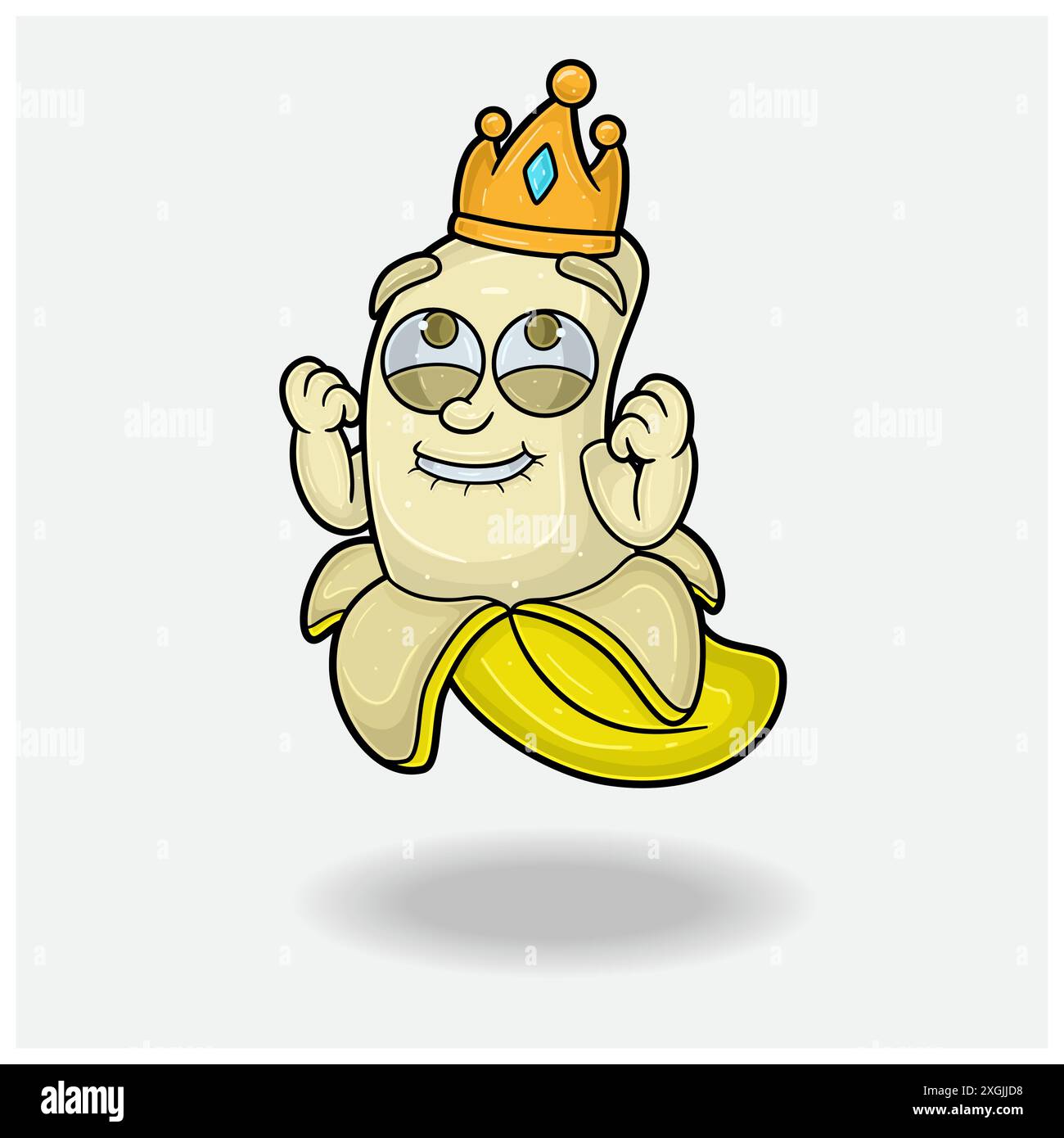 Banana Mascot Character Cartoon With Happy expression. For brand, label ...