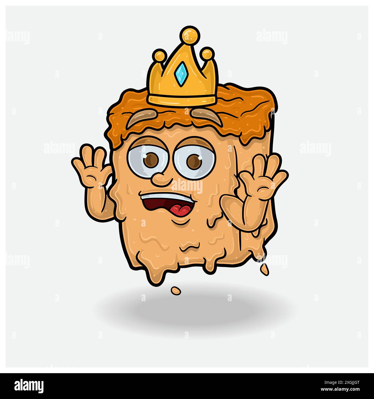 Caramel Mascot Character Cartoon With Shocked expression. For brand ...
