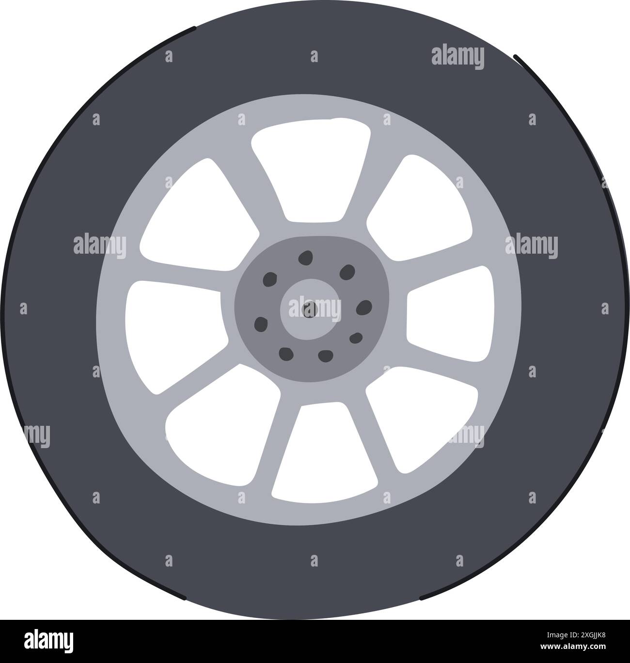 automotive wheel car cartoon vector illustration Stock Vector Image ...