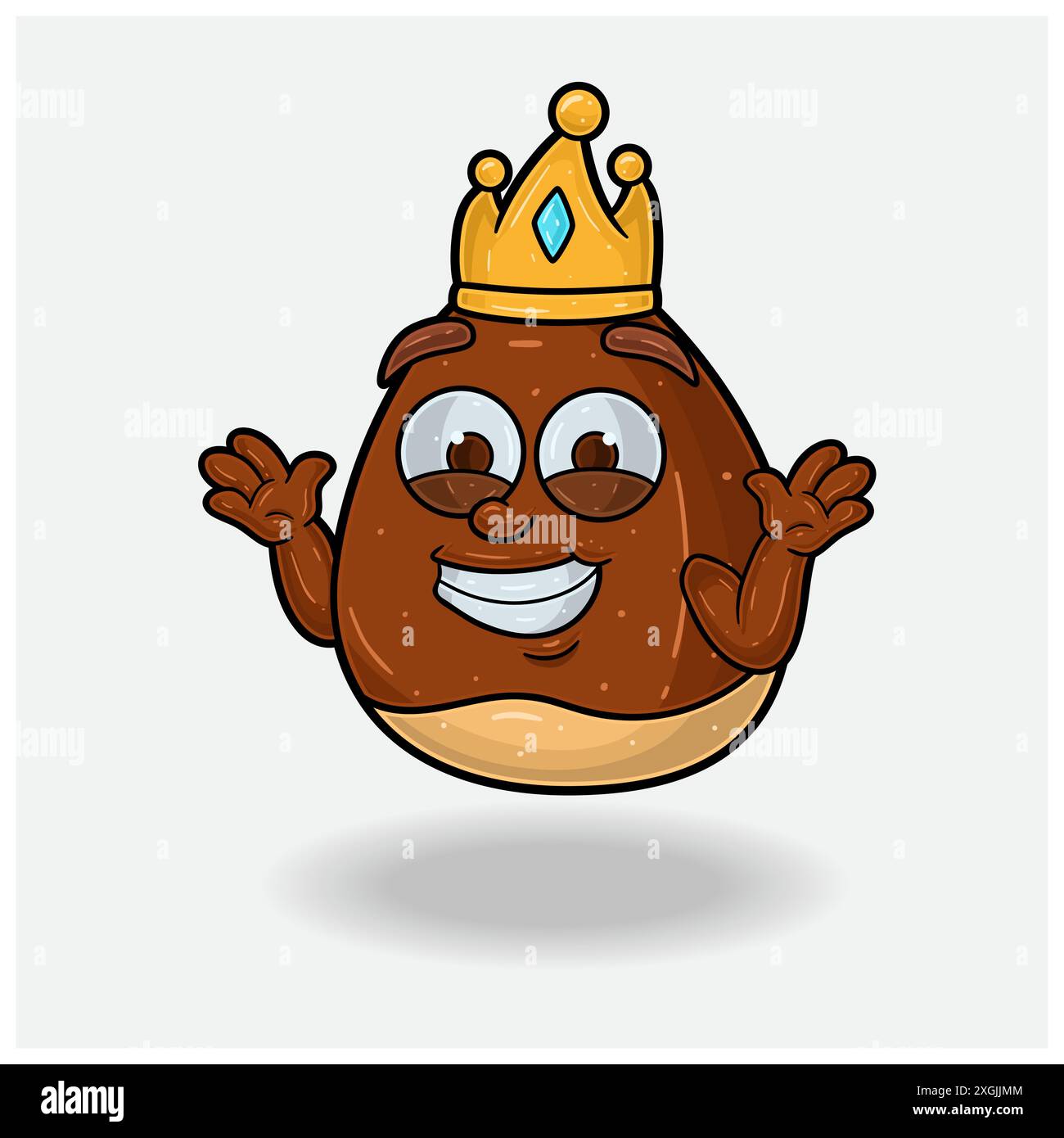 Chestnut Mascot Character Cartoon With Dont Know Smile expression. For ...