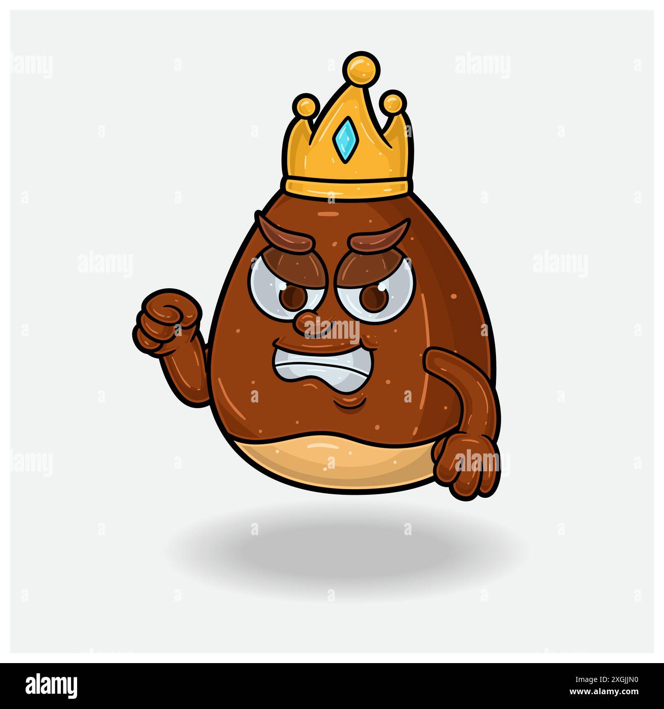 Chestnut Mascot Character Cartoon With Angry expression. For brand ...