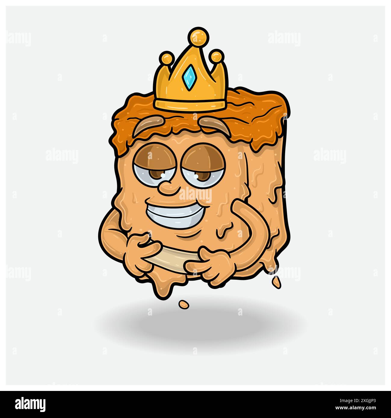 Caramel Mascot Character Cartoon With Love struck expression. For brand ...