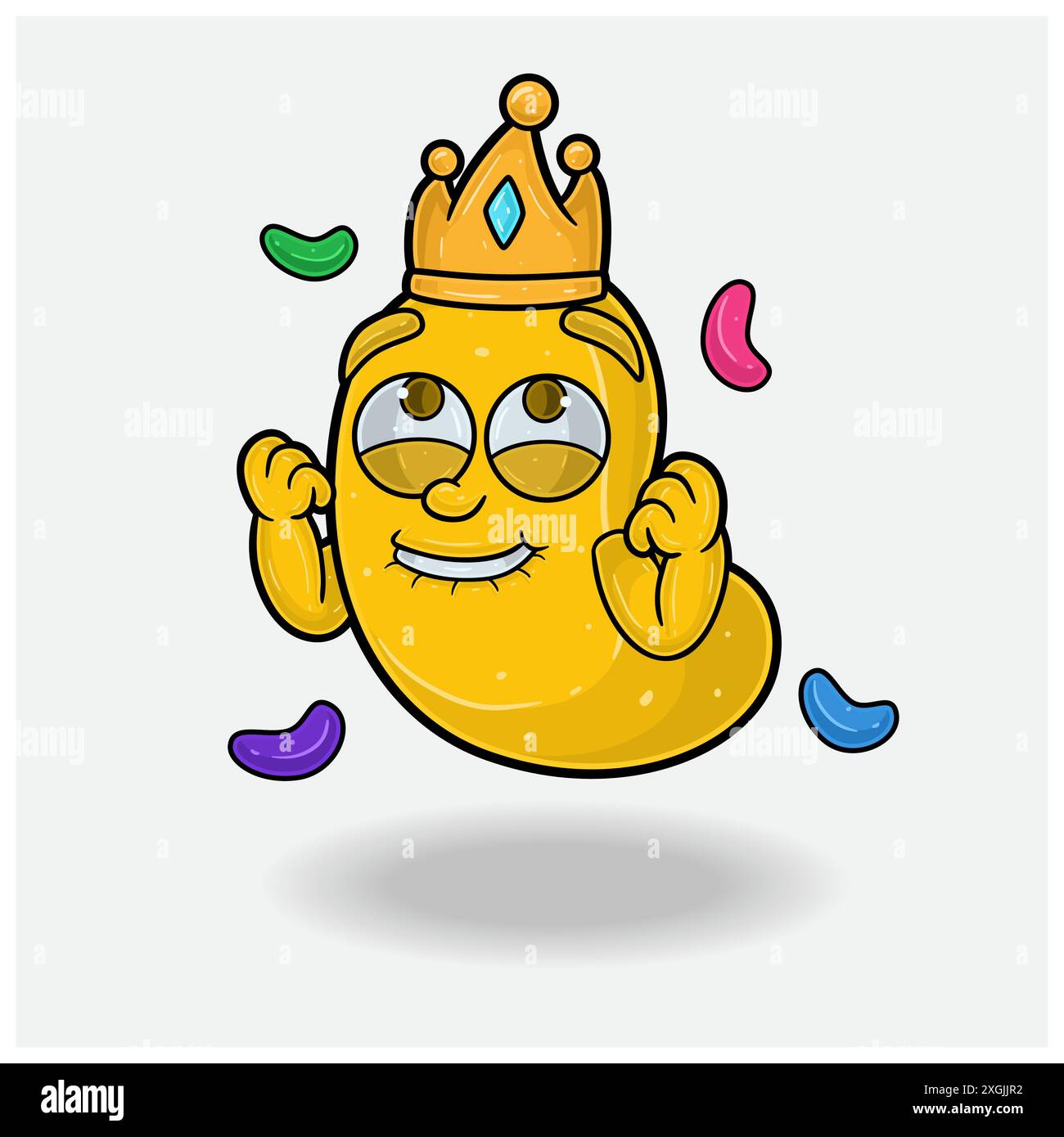 Bean Candy Mascot Character Cartoon With Happy expression. For brand ...