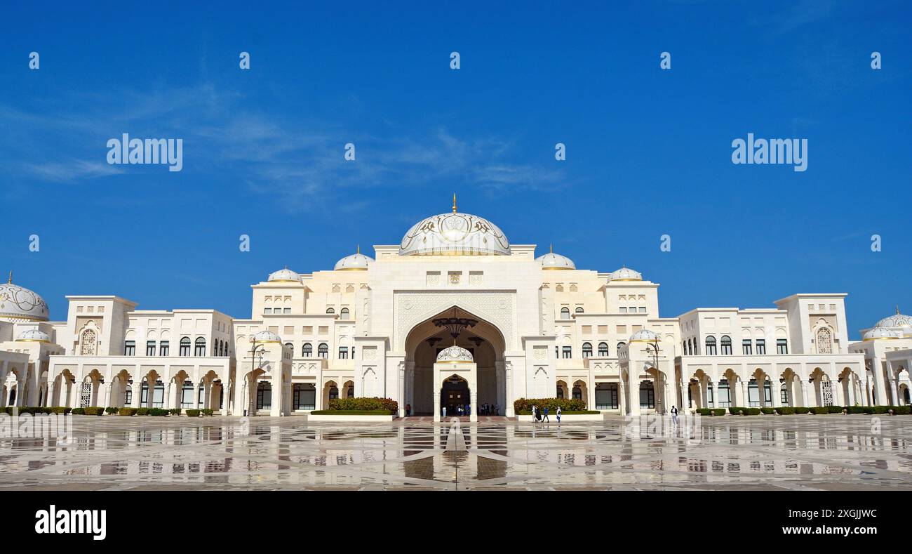 Abu Dhabi UAE, A view of the exterior facade of Qasr Al Watan (Palace ...