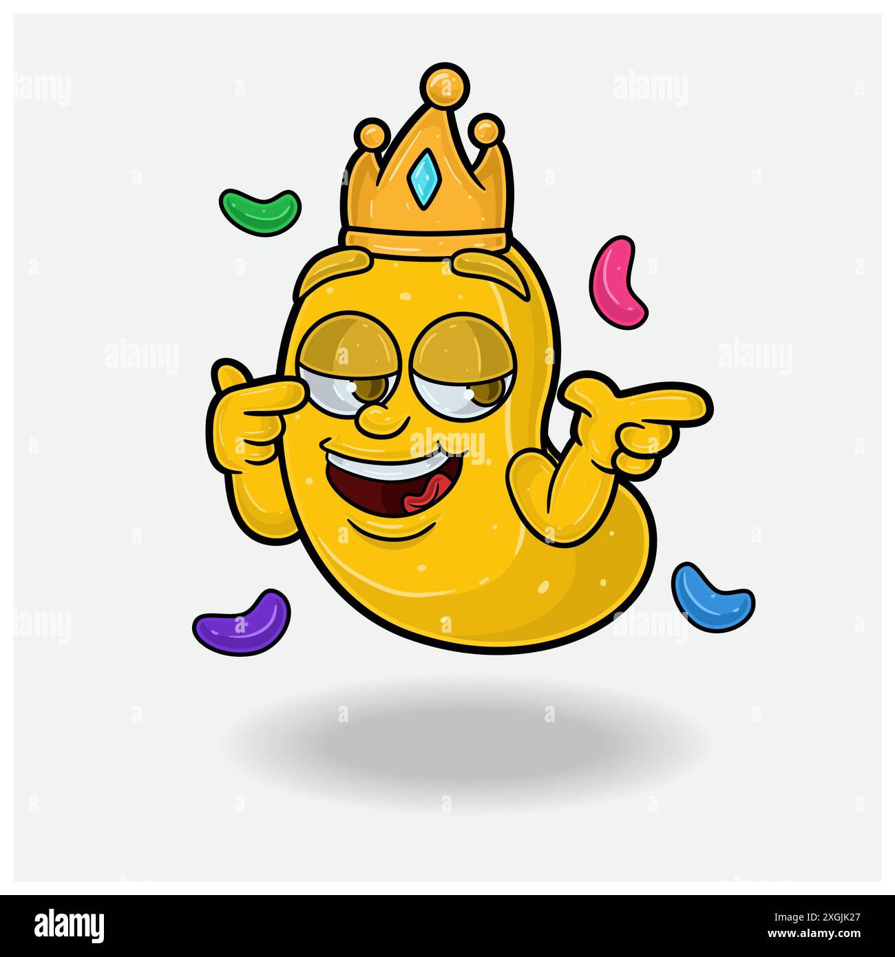 Bean Candy Mascot Character Cartoon With Smug expression. For brand ...