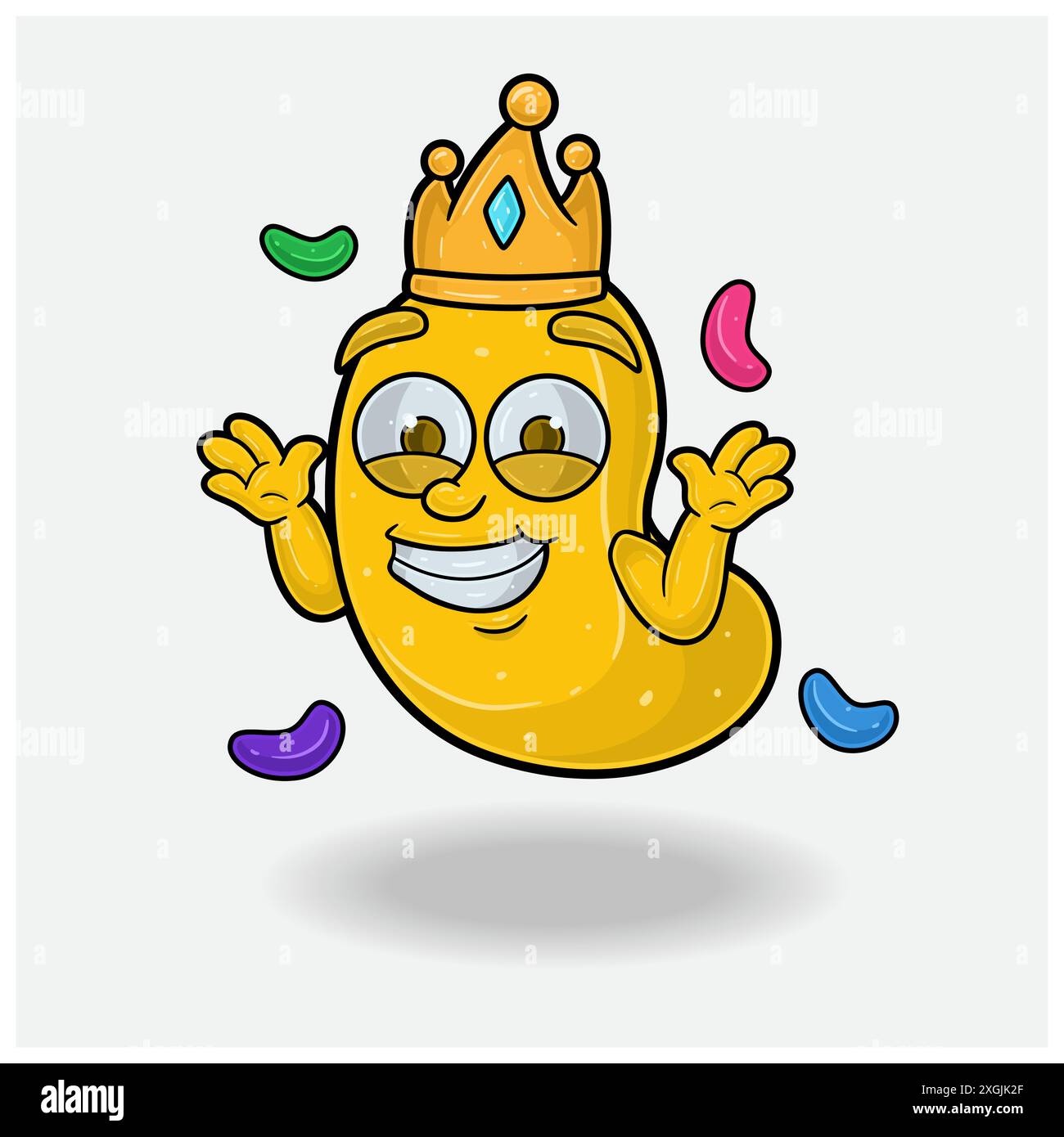 Bean Candy Mascot Character Cartoon With Dont Know Smile expression ...