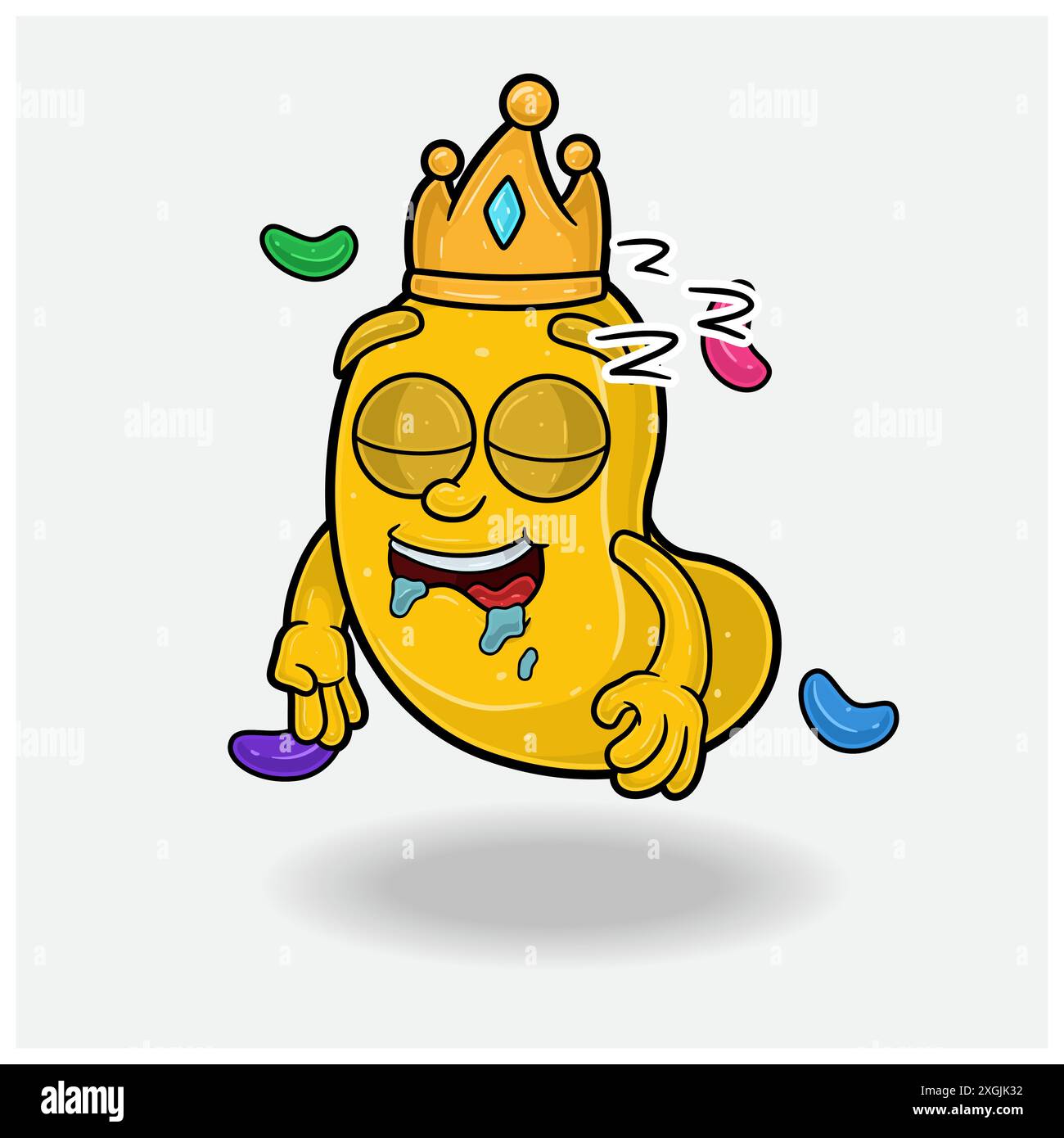 Bean Candy Mascot Character Cartoon With Sleep expression. For brand ...