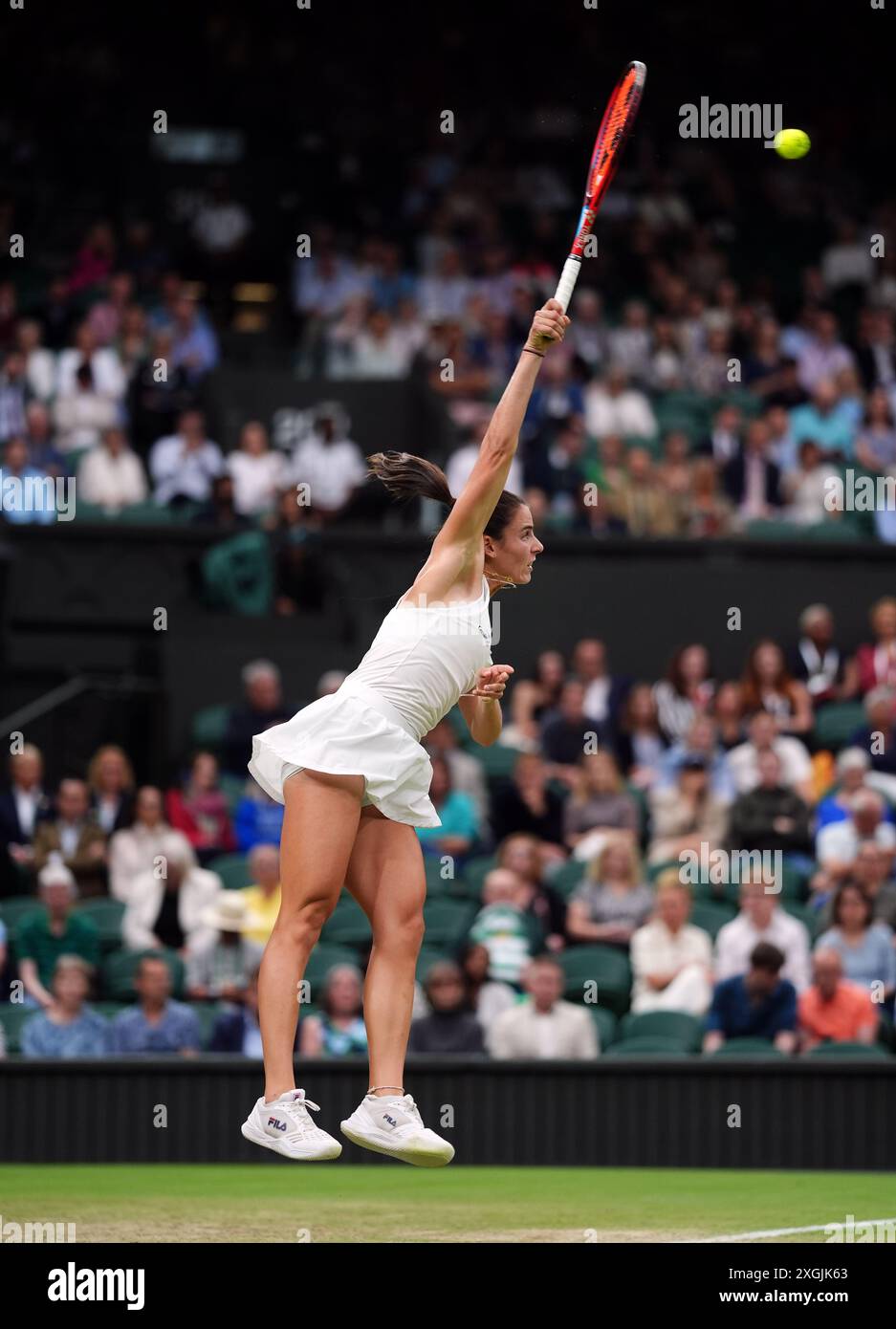 Emma Navarro in action against Jasmine Paolini on day nine of the 2024 ...