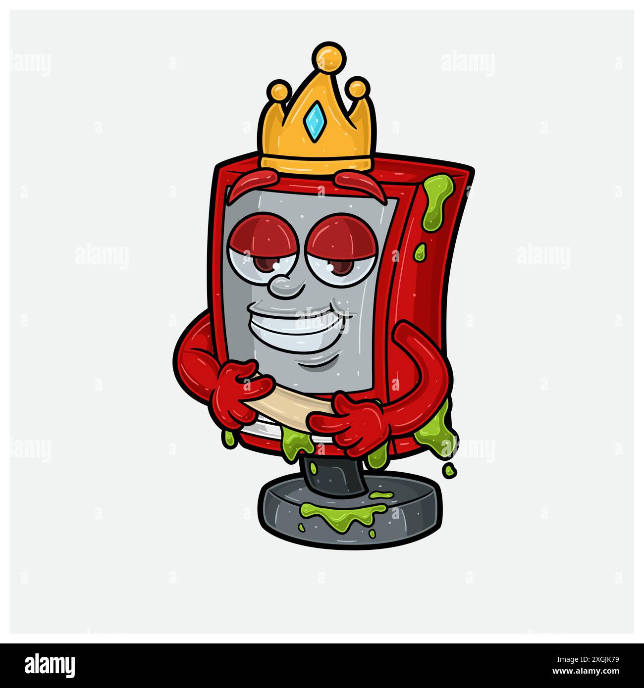 Sour Diesel Mascot Character Cartoon With Love struck expression. For ...