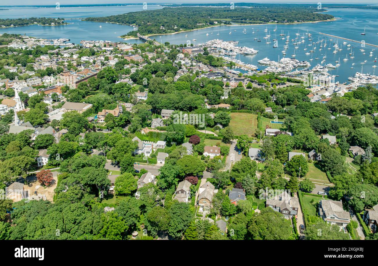 Aerial view of Sag harbor, ny Stock Photo - Alamy