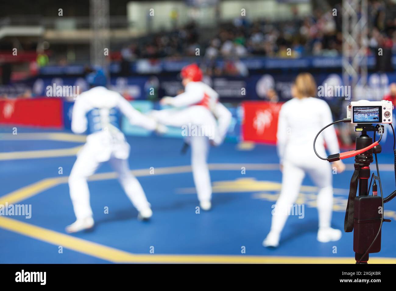 Taekwondo - Korean martial art and combat sport competition Stock Photo ...