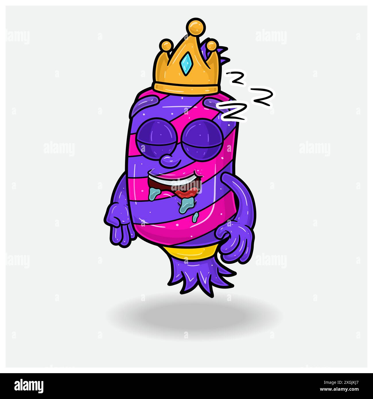 Candy Mascot Character Cartoon With Sleep expression. For brand, label ...