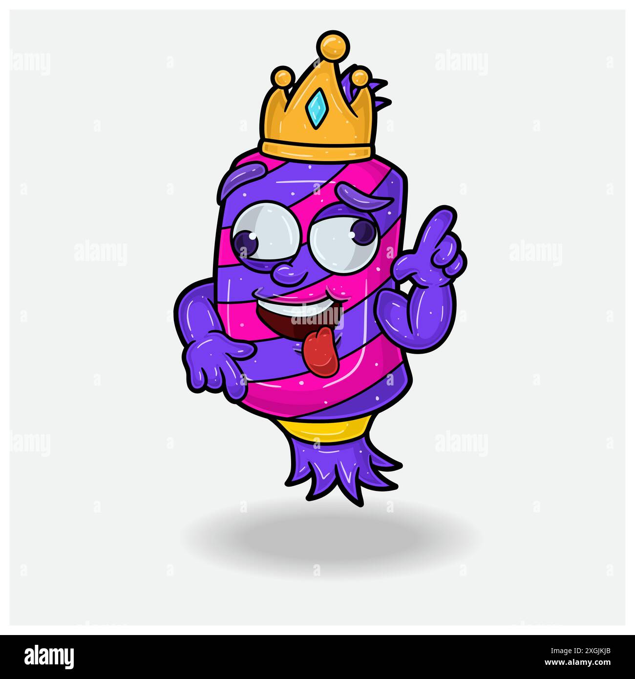 Candy Mascot Character Cartoon With Crazy expression. For brand, label ...
