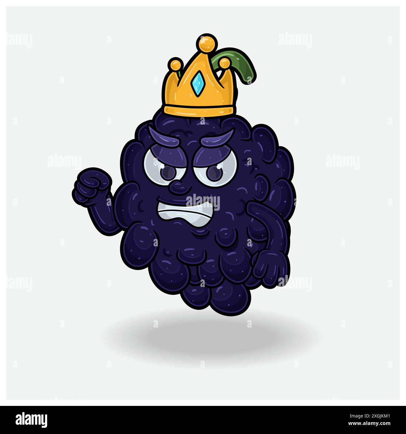 Blackberry Fruit Mascot Character Cartoon With Angry expression. For ...