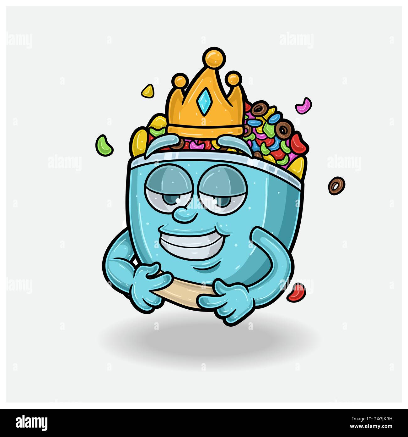 Cereals Mascot Character Cartoon With Love struck expression. For brand ...