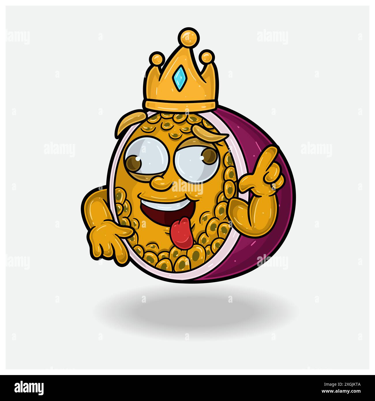 Passion Fruit Mascot Character Cartoon With Crazy expression. For brand ...