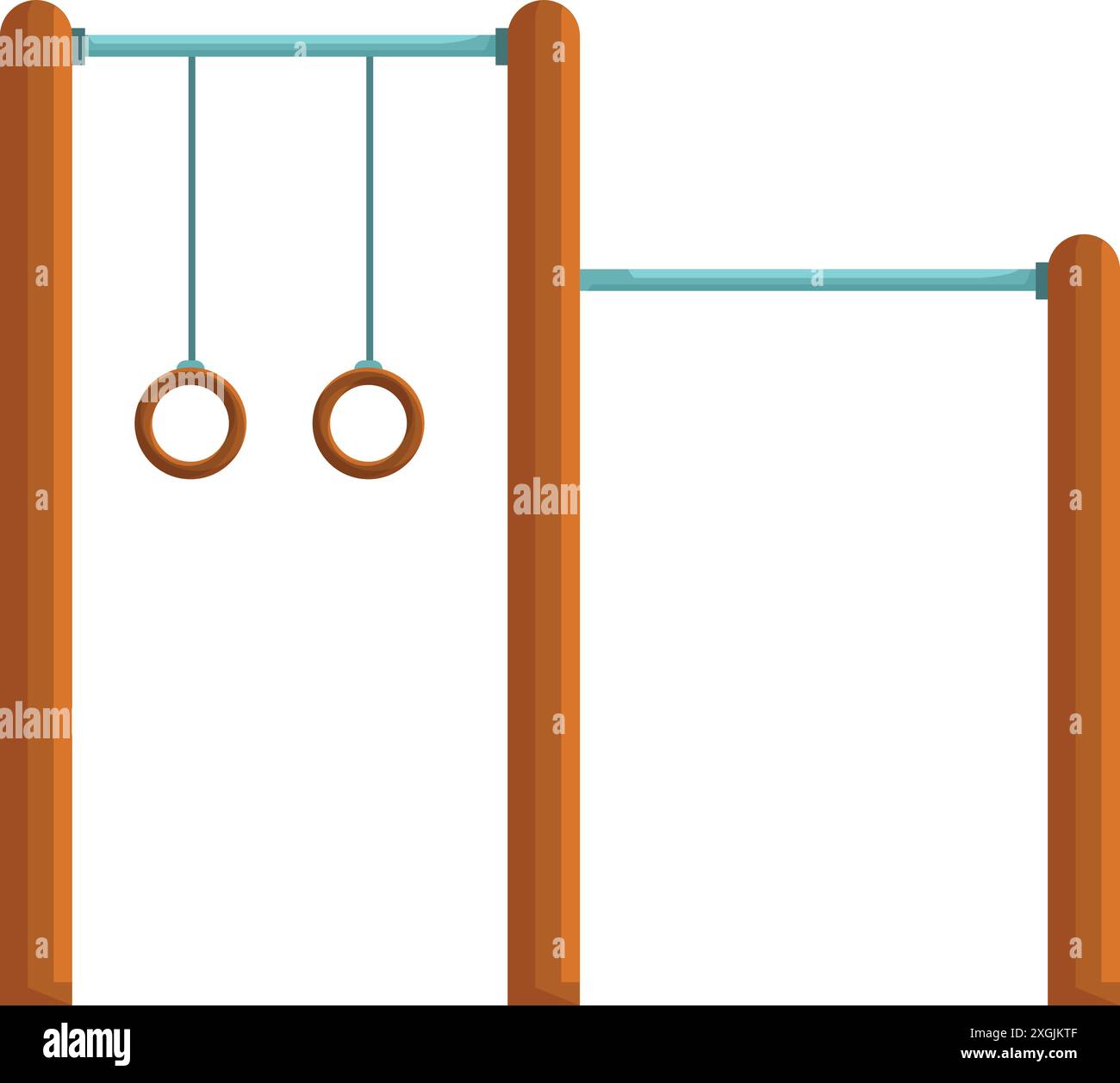 Pull up bar with gymnastic rings for practicing street workout, outdoor ...