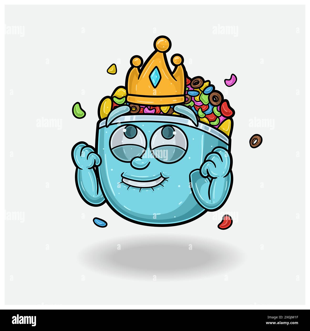 Cereals Mascot Character Cartoon With Happy expression. For brand ...