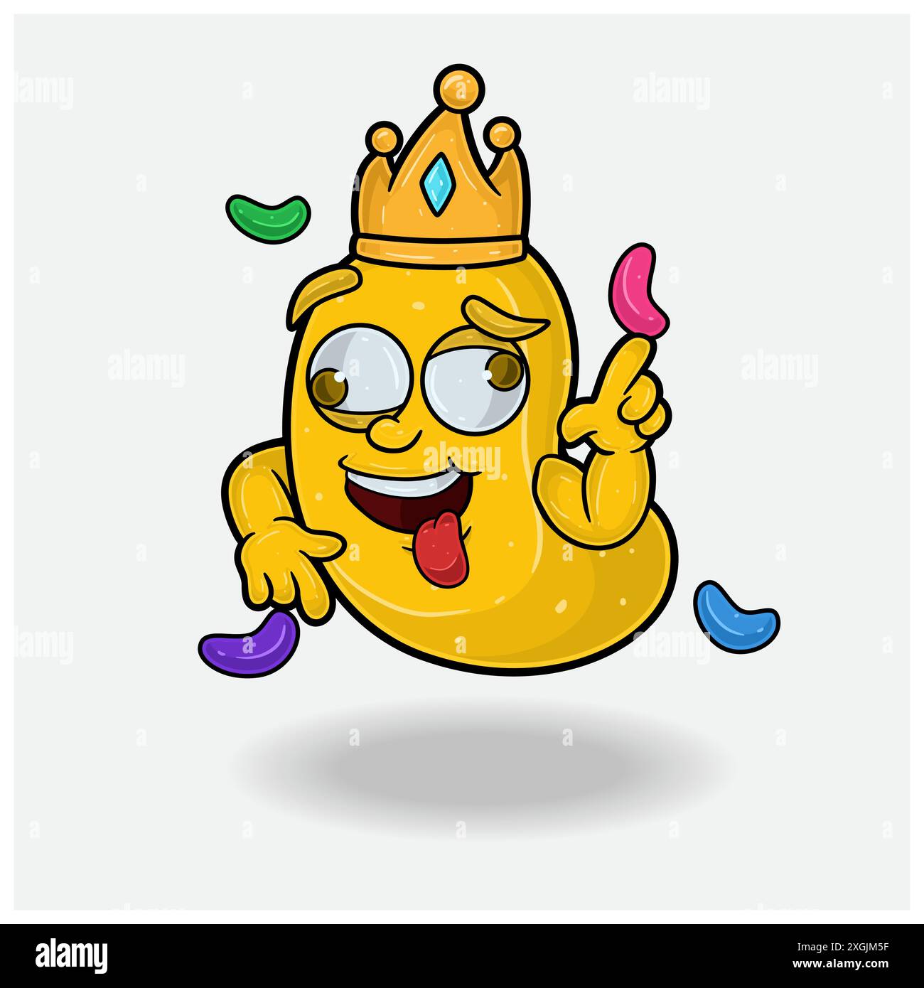 Bean Candy Mascot Character Cartoon With Crazy expression. For brand ...