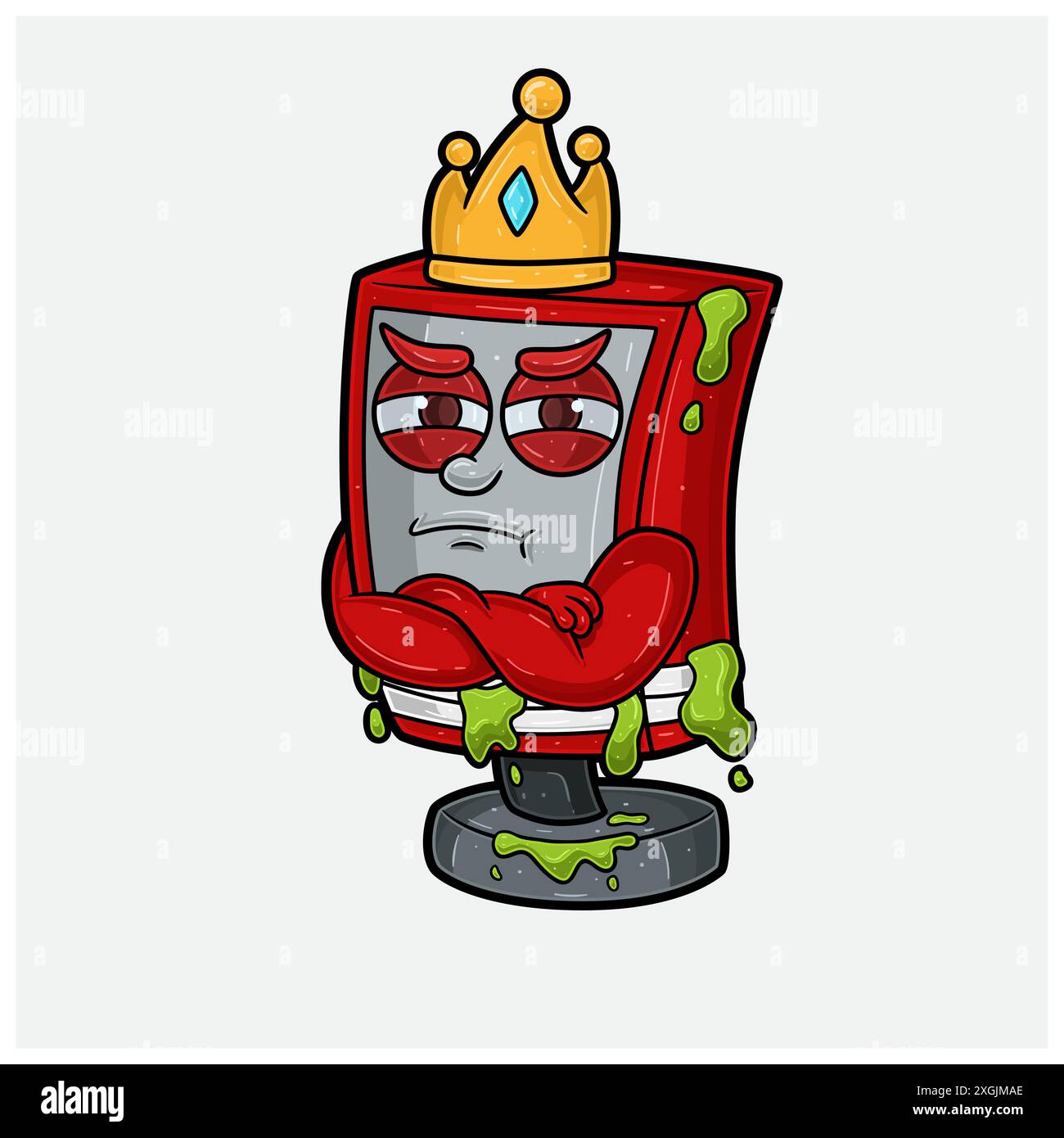 Sour Diesel Mascot Character Cartoon With Jealous expression. For brand ...