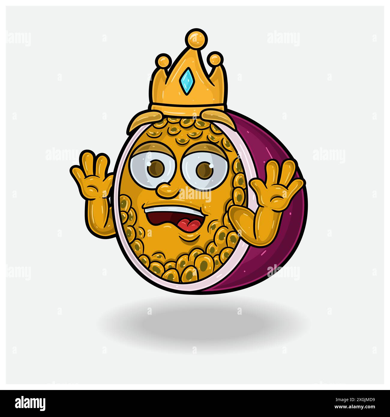 Passion Fruit Mascot Character Cartoon With Shocked expression. For ...
