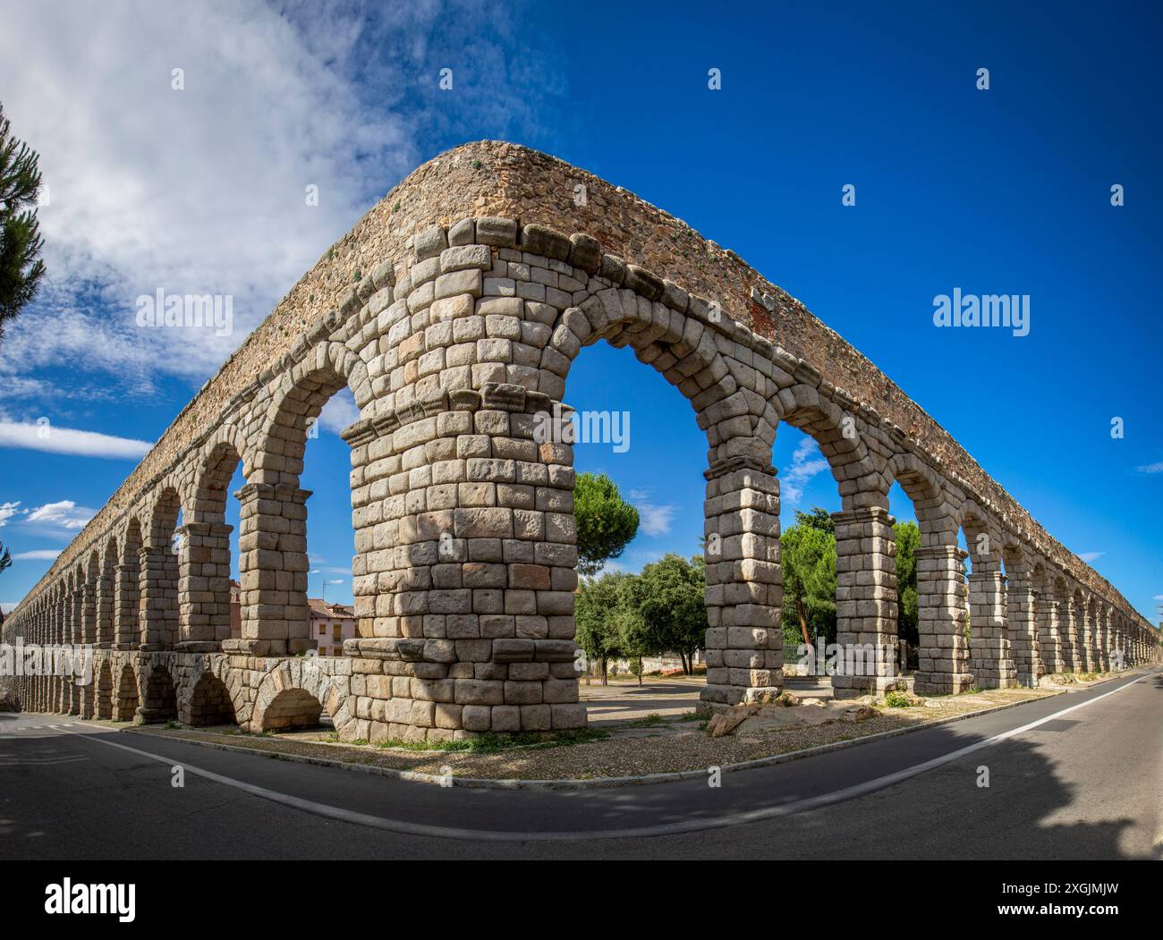 Section of the Roman aqueduct of Segovia, Spain, in which the decrease ...
