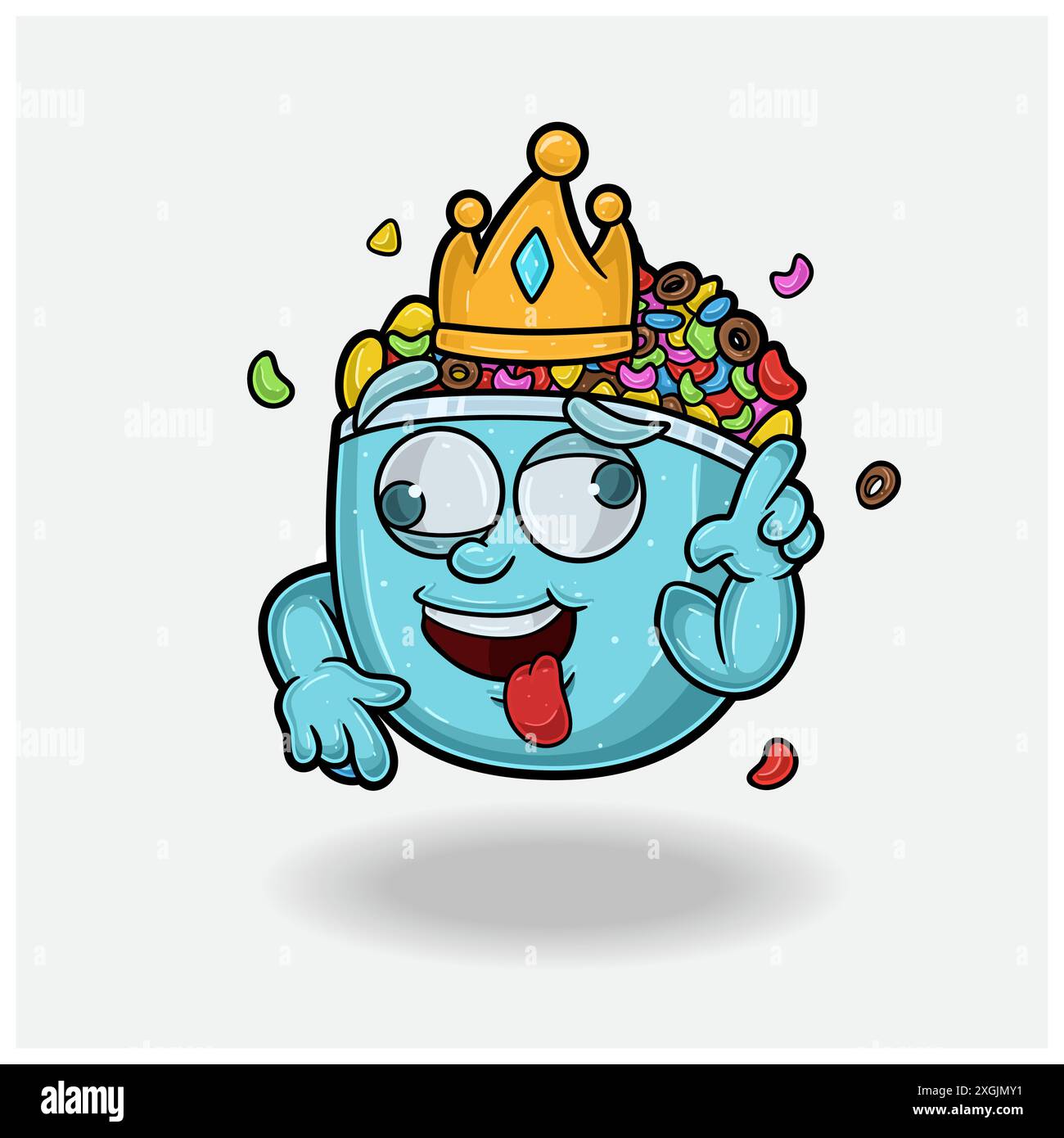 Cereals Mascot Character Cartoon With Crazy expression. For brand ...