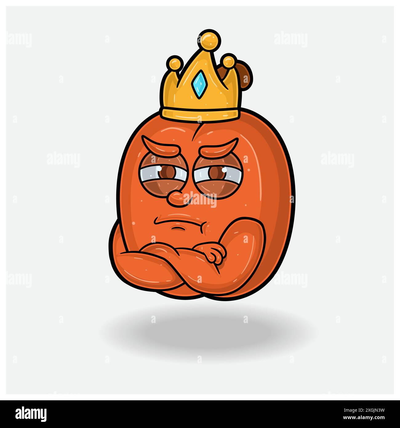 Peach Fruit Mascot Character Cartoon With Jealous expression. For brand ...