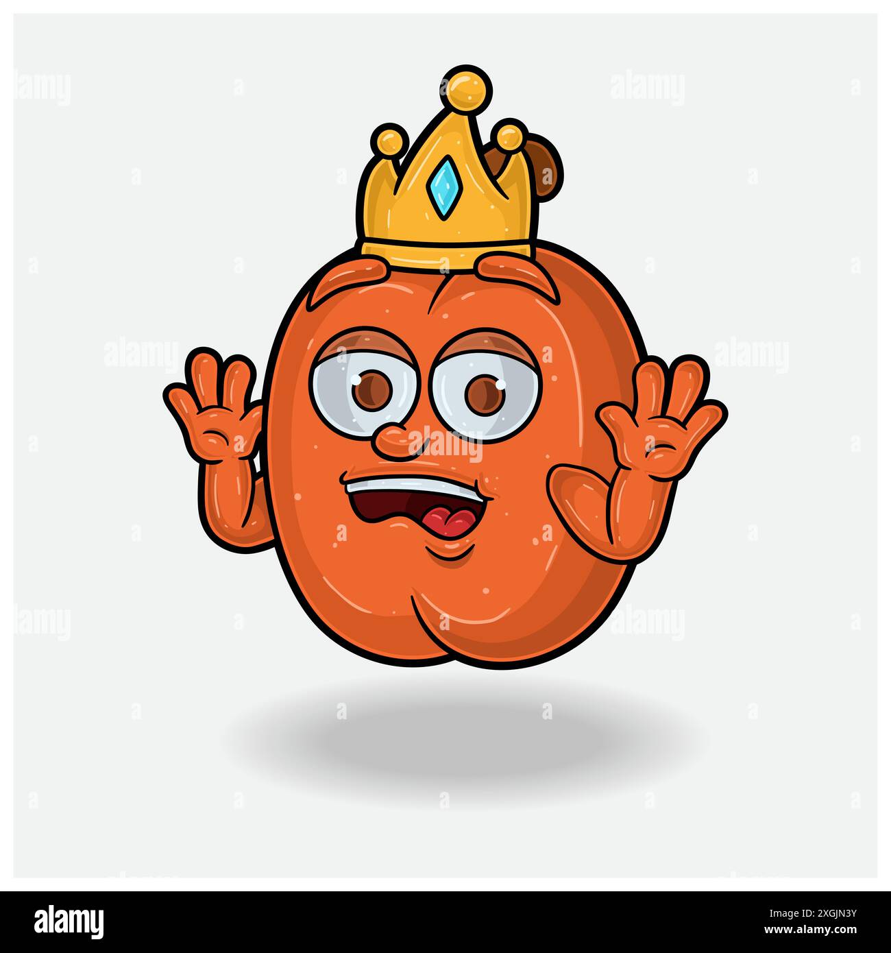 Peach Fruit Mascot Character Cartoon With Shocked expression. For brand ...