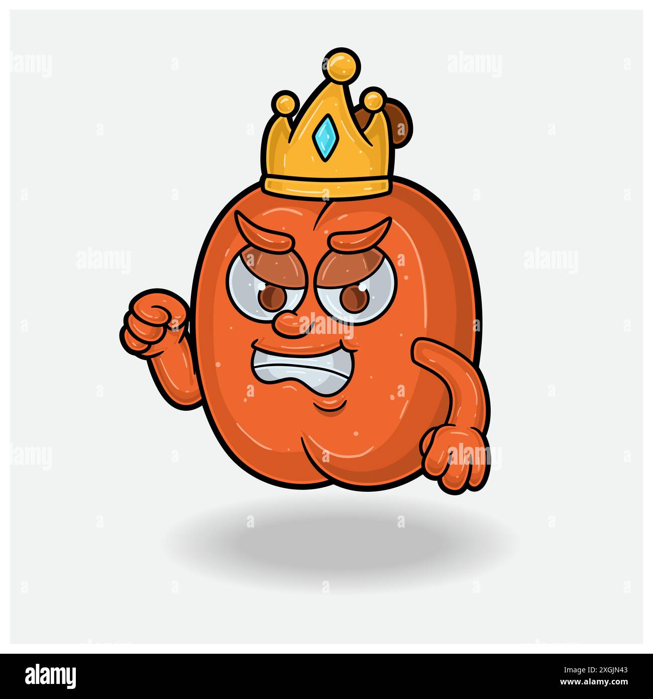Peach Fruit Mascot Character Cartoon With Angry expression. For brand ...