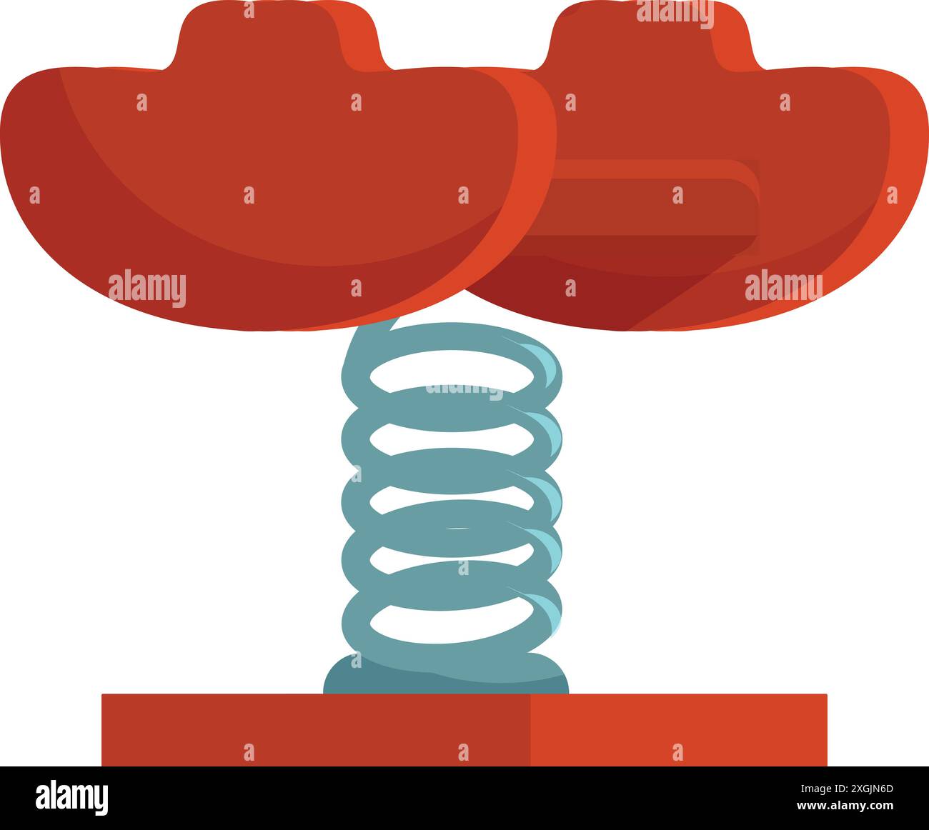 Double spring see saw with two red seats is waiting for kids to have ...