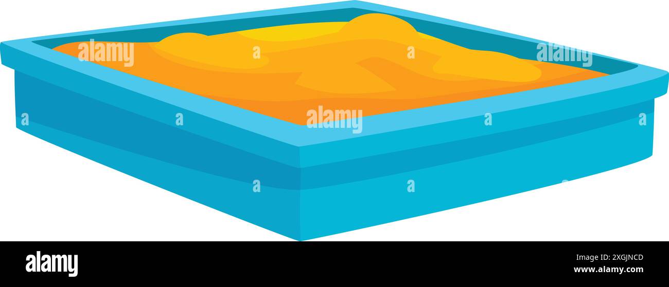 Blue sandbox full of sand, perfect for children playing outside Stock ...