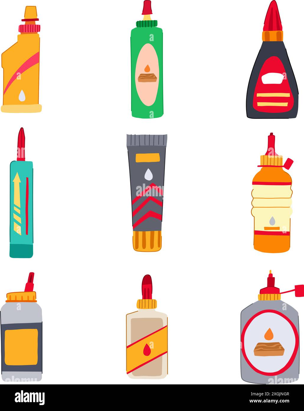 wood glue set cartoon vector illustration Stock Vector Image & Art - Alamy